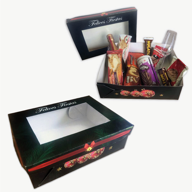 Caja Navideña Grande Con Visor Epack Soluciones